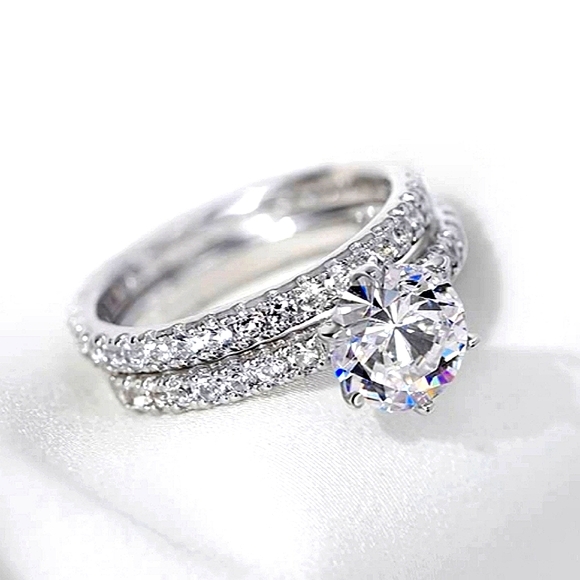 925 Platinum | Jewelry | Platinum Plated 925 Sterling Silver Simulated ...